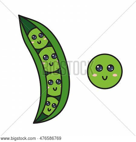 Cute Peas Character Vector & Photo (Free Trial) | Bigstock