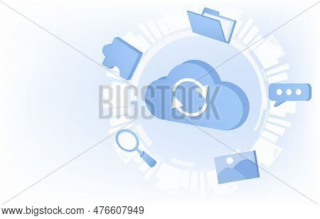 Cloud Data Storage Concept. Online Internet Storage, Database Server ...