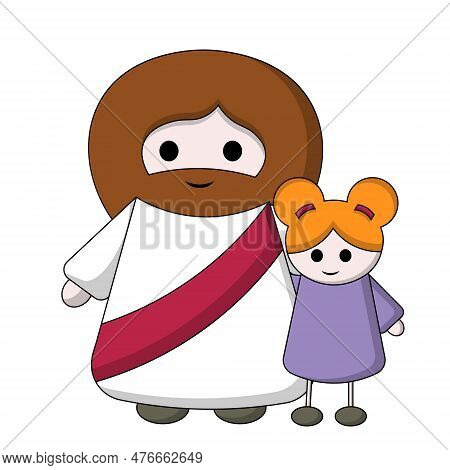 Cartoon Jesus Hugging Someone
