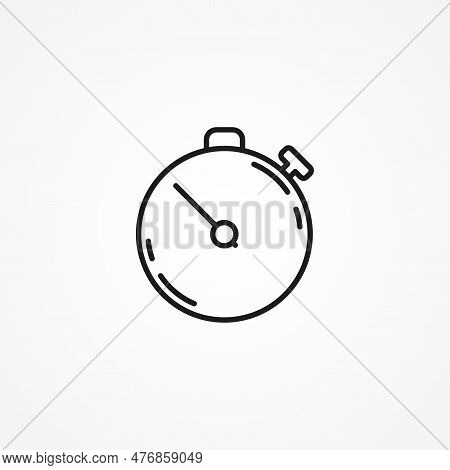 Stopwatch Line Icon. Vector & Photo (Free Trial) | Bigstock
