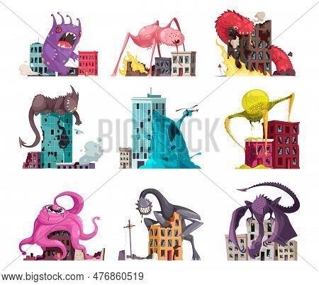 Monster Attacking Vector & Photo (Free Trial) | Bigstock