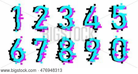 Numbers Glitch Effect Vector & Photo (Free Trial) | Bigstock
