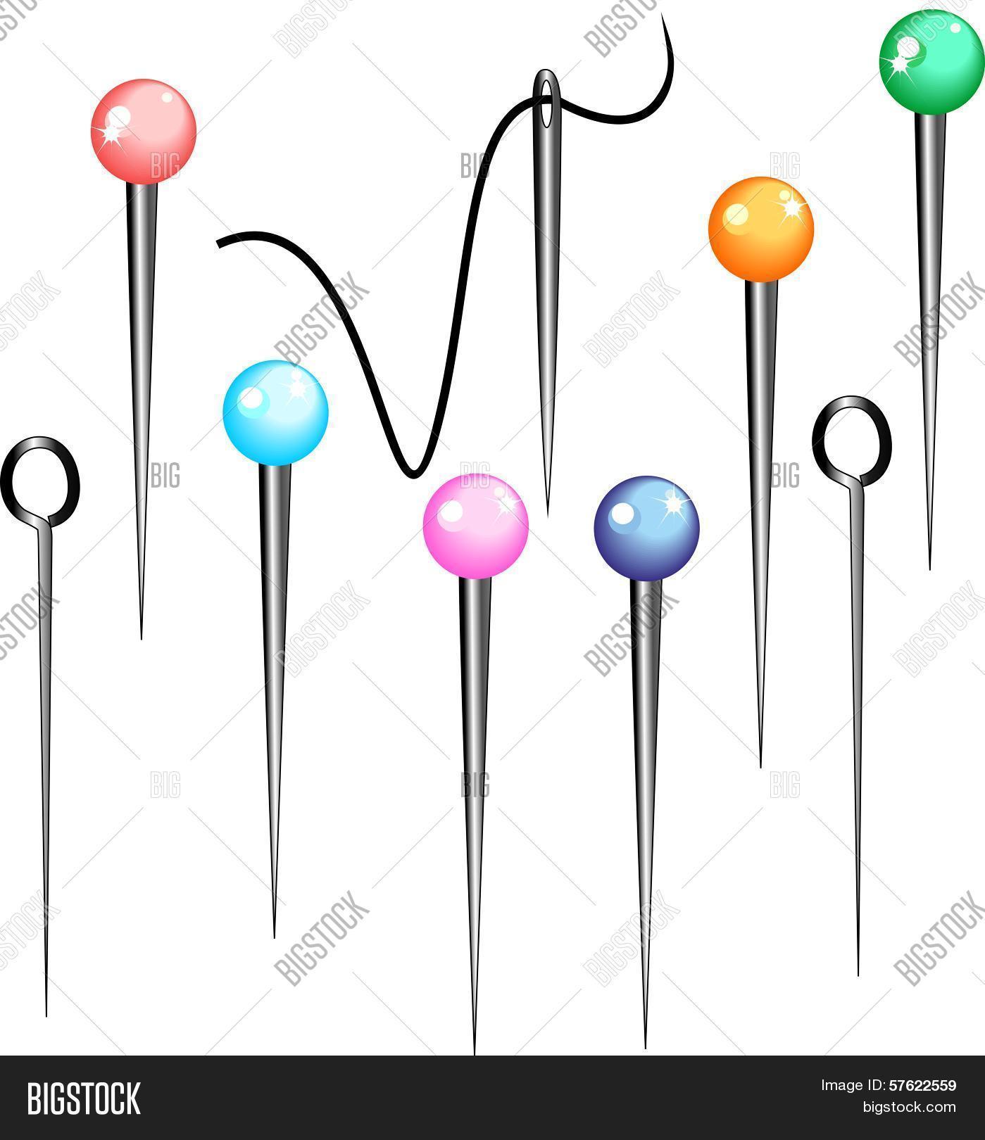 Set Pins Needle Vector & Photo (Free Trial) | Bigstock