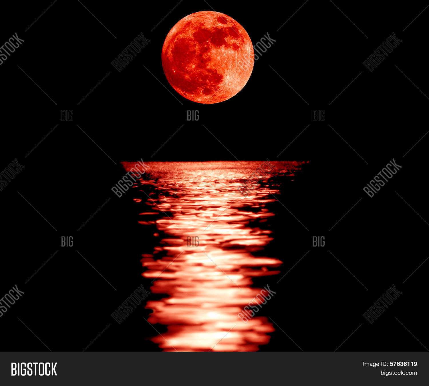 Full Red Moon Image & Photo (Free Trial) | Bigstock