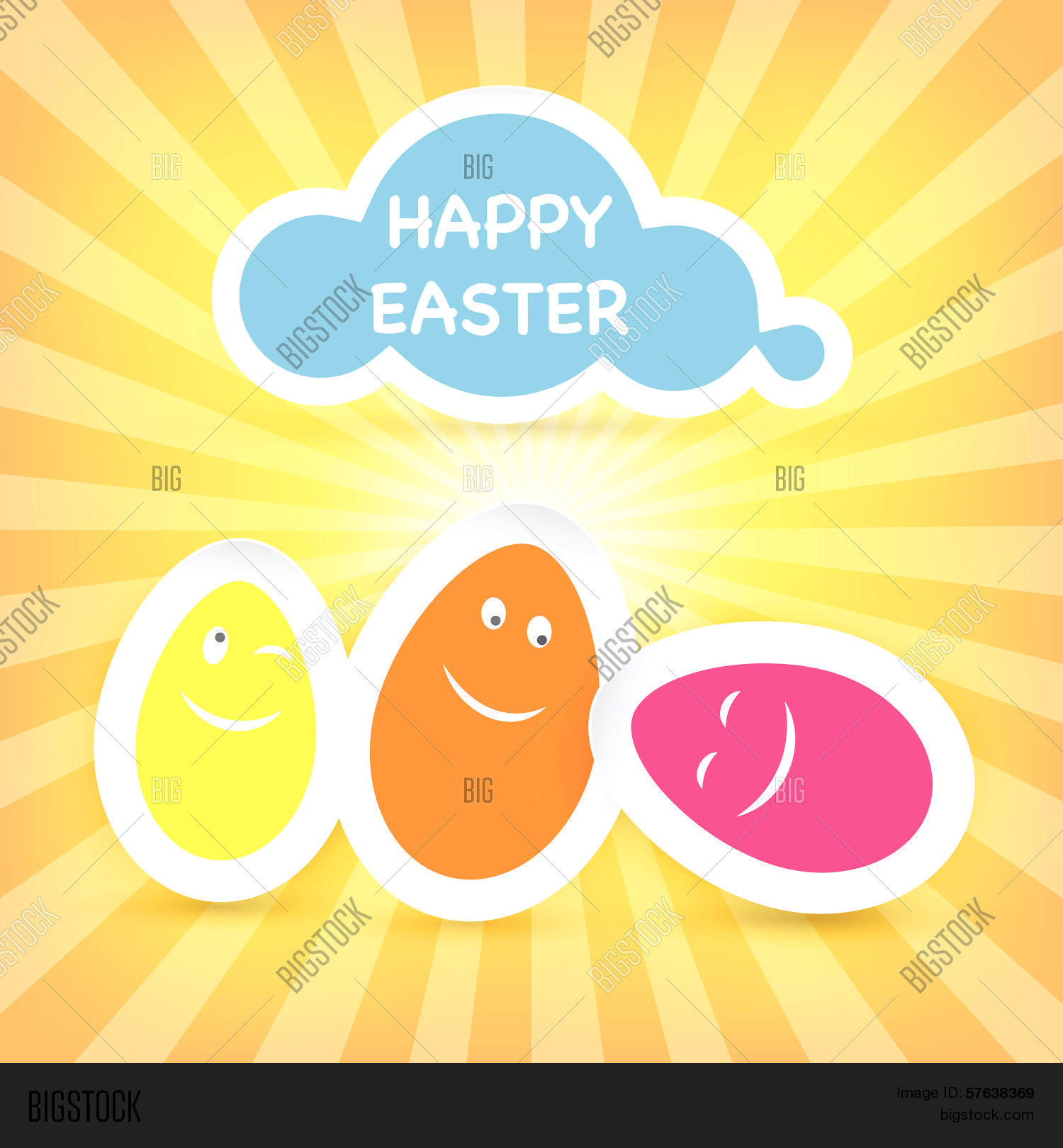 Smiley Easter Eggs Vector & Photo (Free Trial) | Bigstock