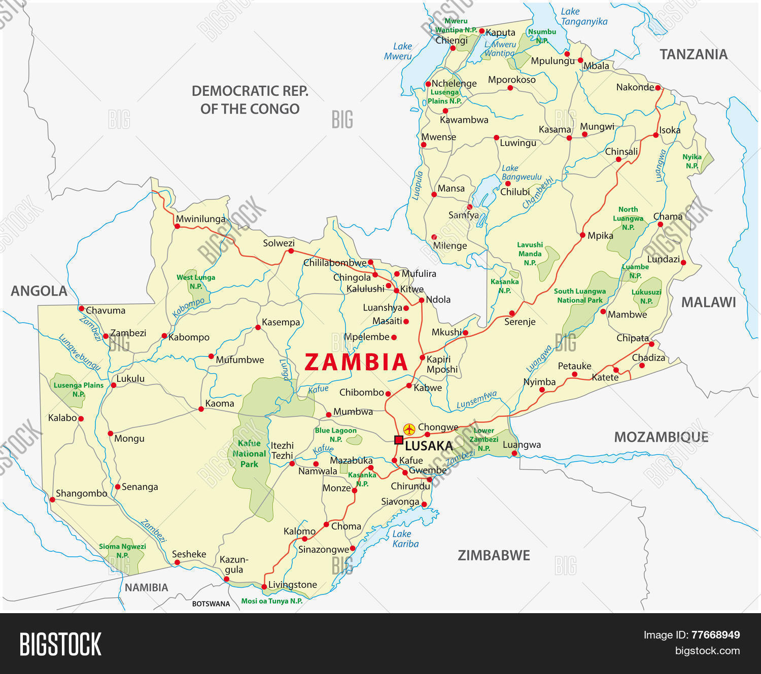 Zambia Road National Vector & Photo (Free Trial) | Bigstock