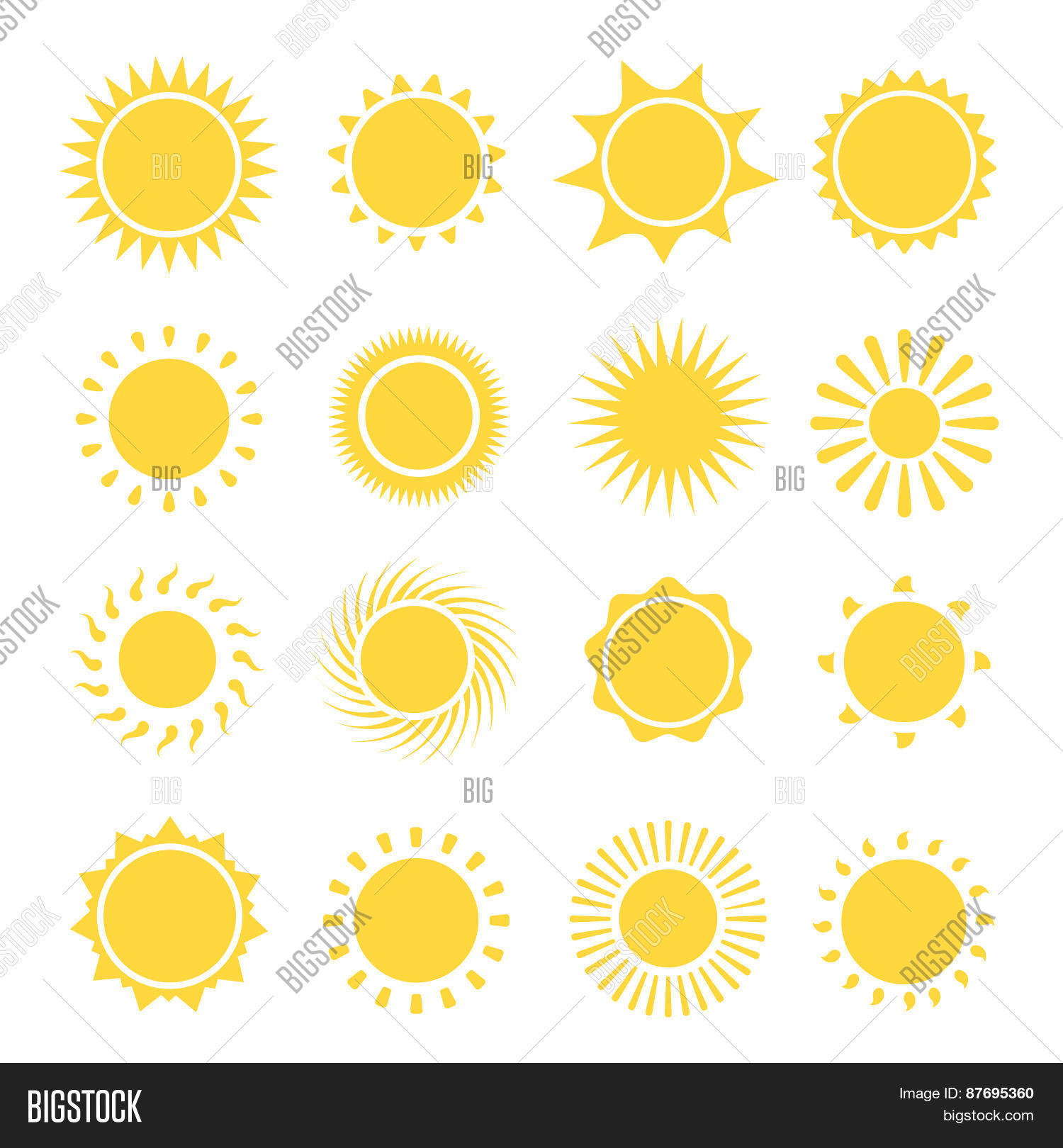 Sun Icons Collection. Image & Photo (Free Trial) | Bigstock