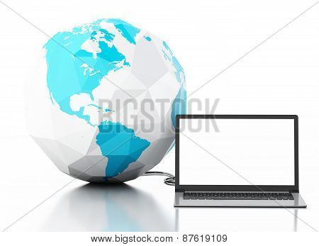 3d Laptop Earth Globe Image & Photo (Free Trial) | Bigstock