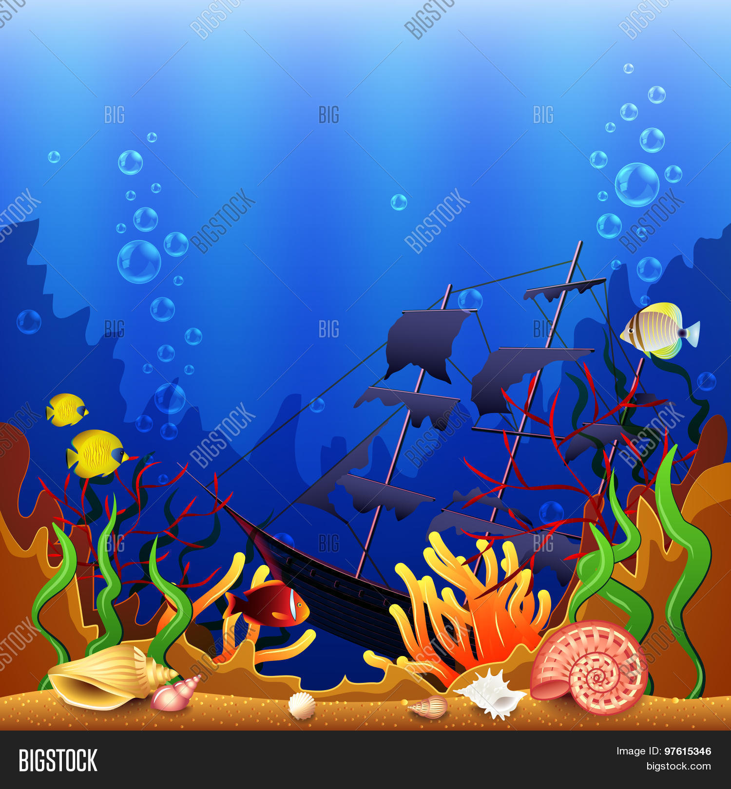 Sunken Ship Vector & Photo (Free Trial) | Bigstock