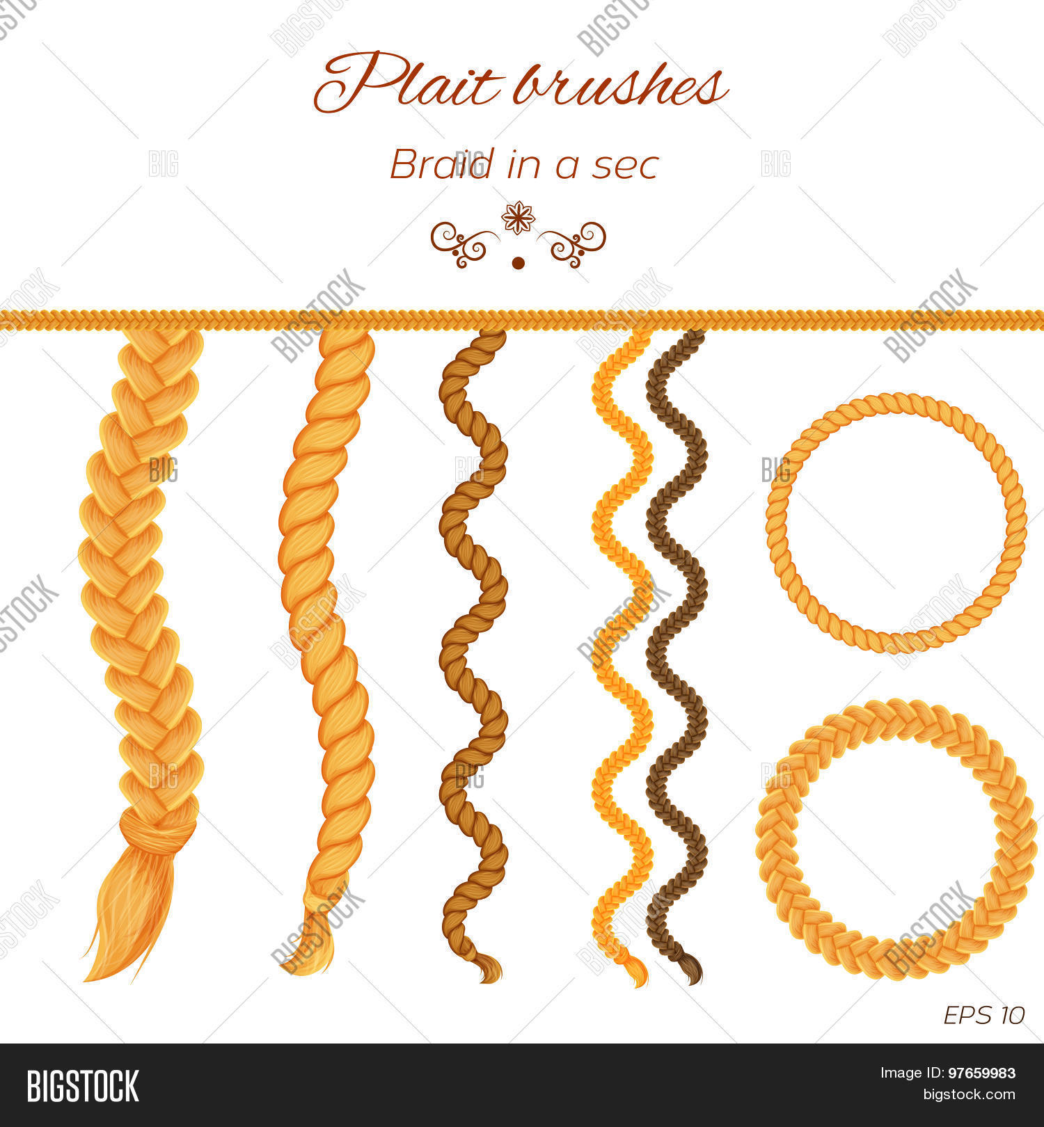 Vector y foto Hair Braided (prueba gratis) | Bigstock