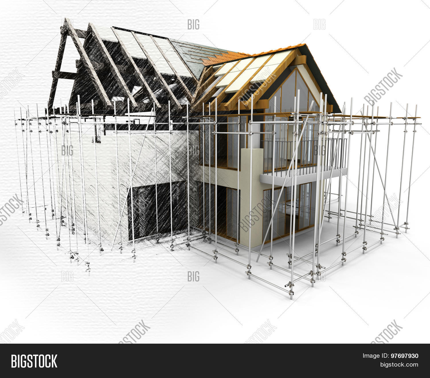 3D House Scaffolding Image & Photo (Free Trial) | Bigstock