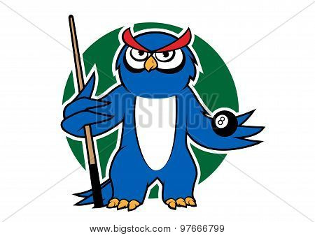 Blue Owl Pool Cue Vector & Photo (Free Trial) | Bigstock