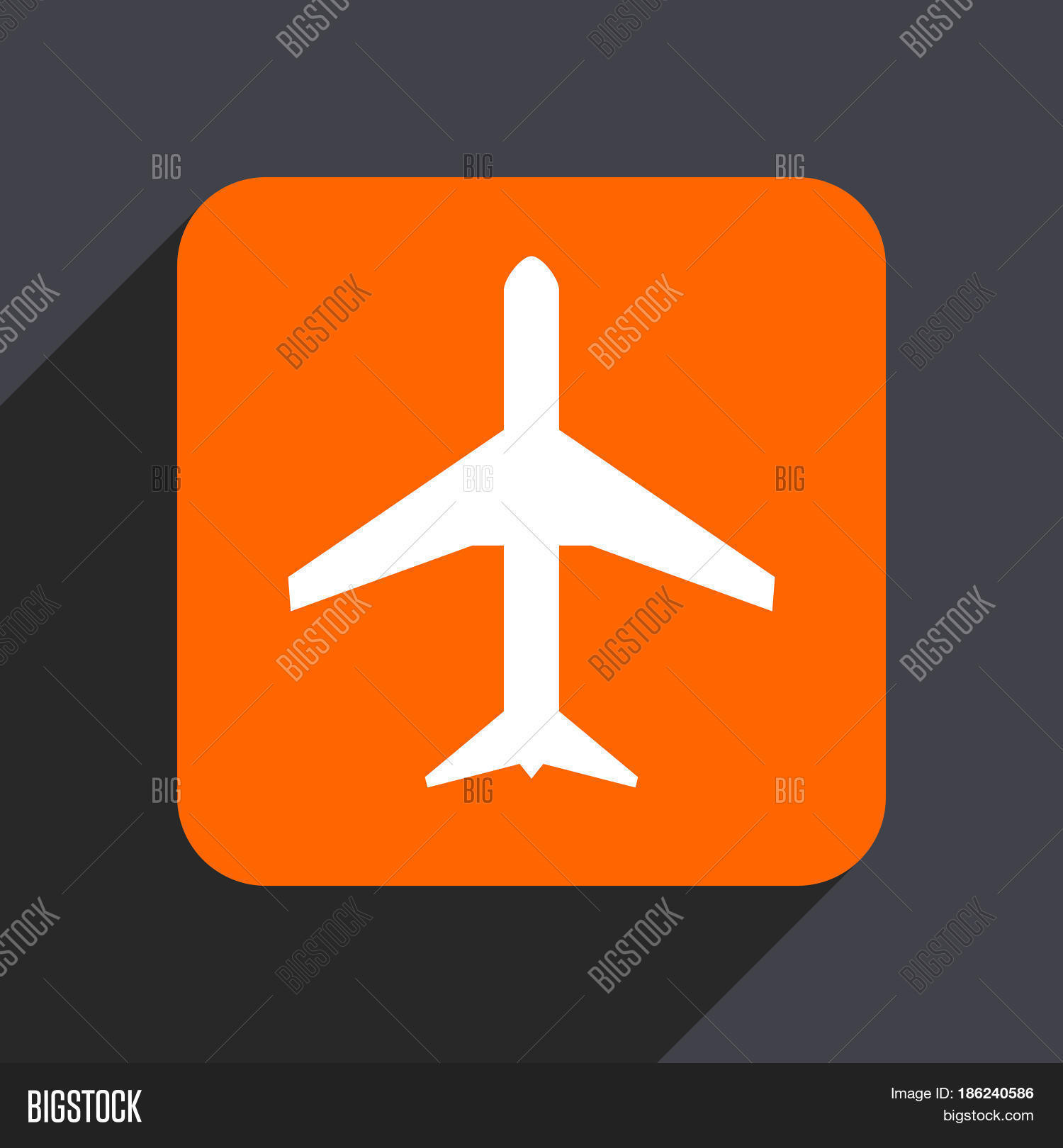 Plane Orange Flat Image & Photo (Free Trial) | Bigstock