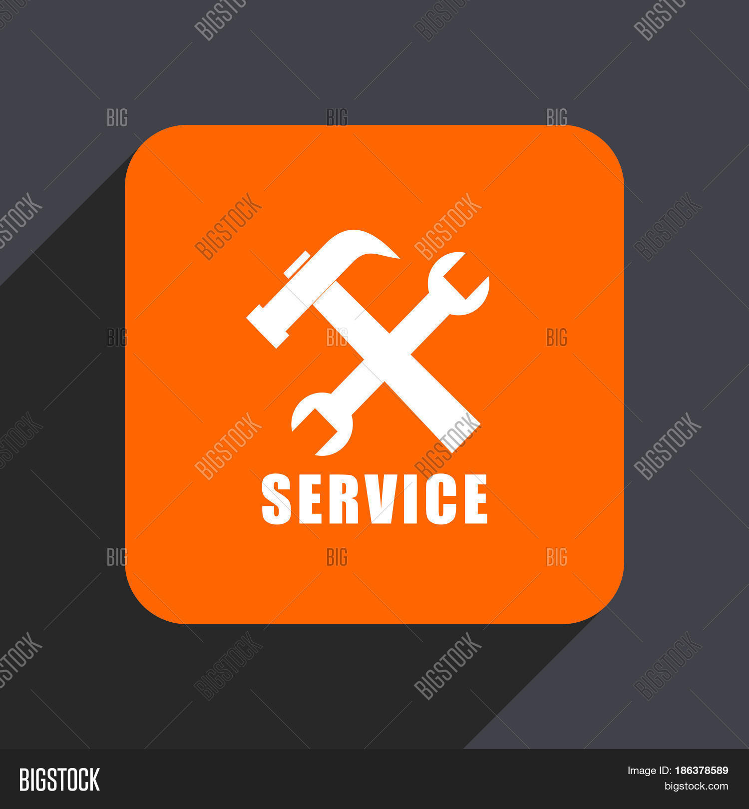 Service Orange Flat Image & Photo (Free Trial) | Bigstock