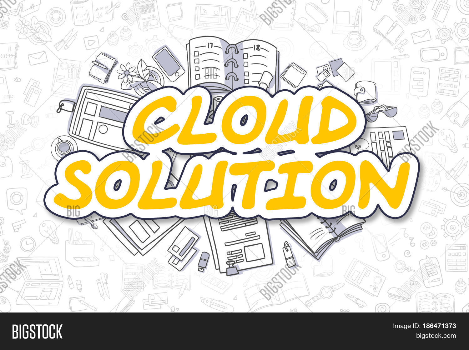 Cloud Solution Doodle Image & Photo (Free Trial) | Bigstock