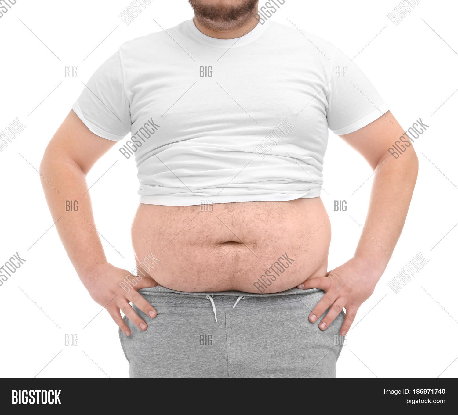 Fat Man On White Image & Photo (Free Trial) | Bigstock