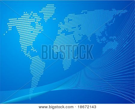Blue Background World Vector & Photo (Free Trial) | Bigstock