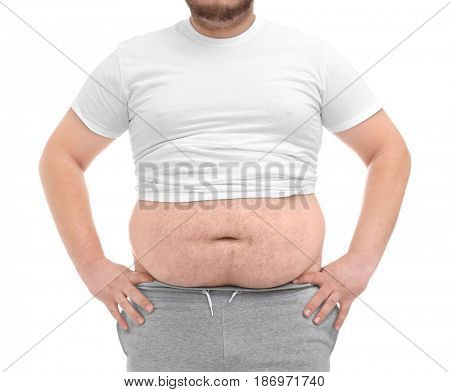 Fat Man On White Image & Photo (Free Trial) | Bigstock