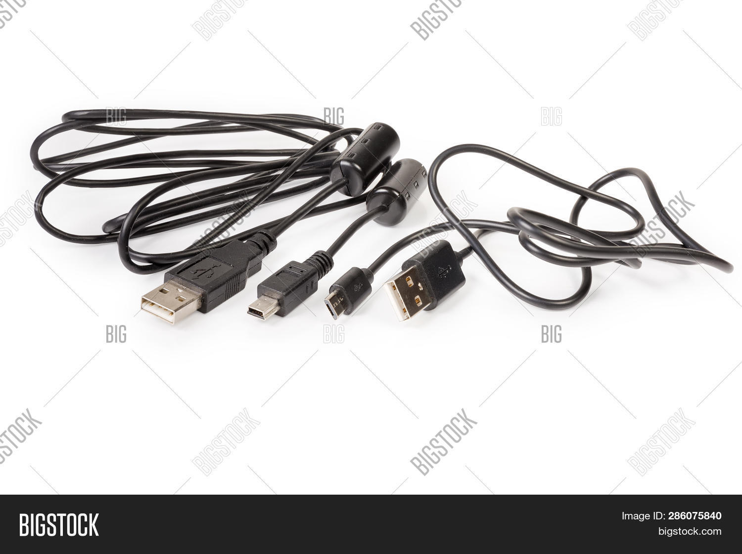 Two Black Cables Plugs Image & Photo (Free Trial) | Bigstock