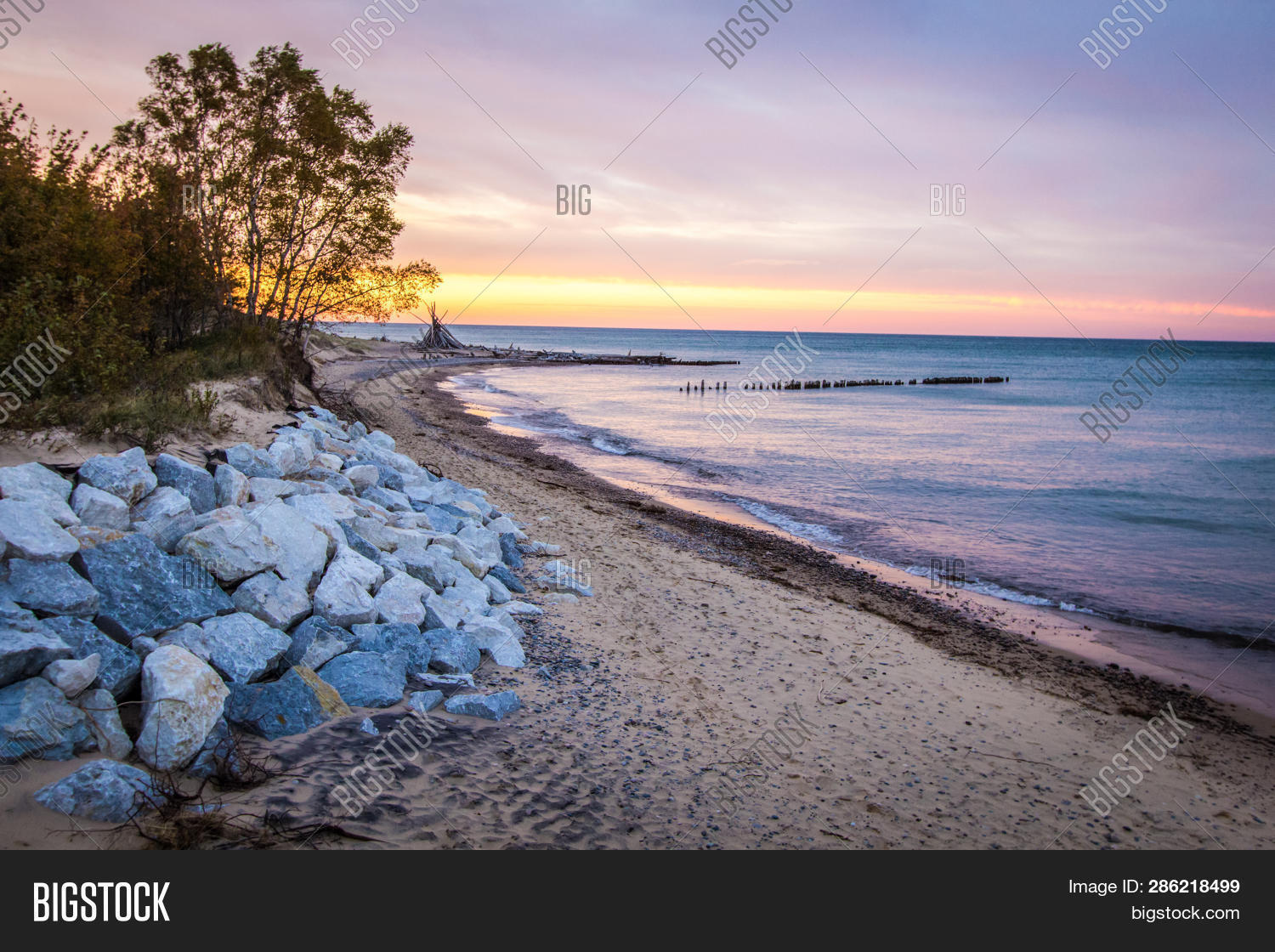 Michigan Beach Sunset Image & Photo (Free Trial) | Bigstock