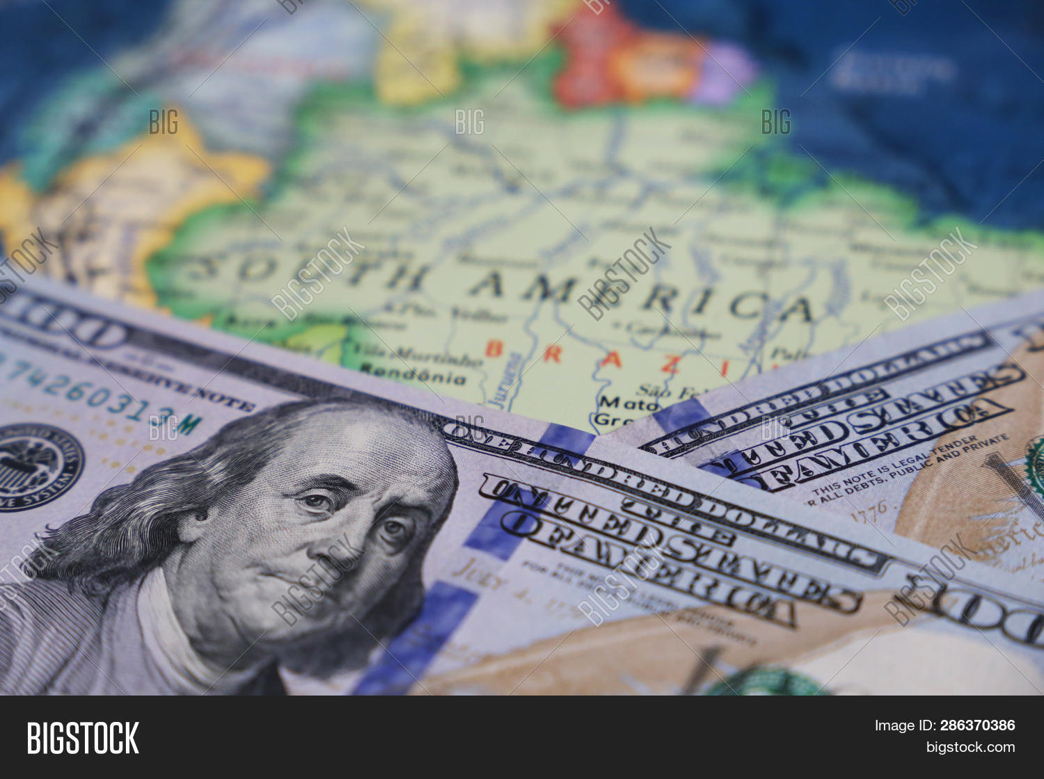 Us Dollars On Map Image & Photo (Free Trial) | Bigstock