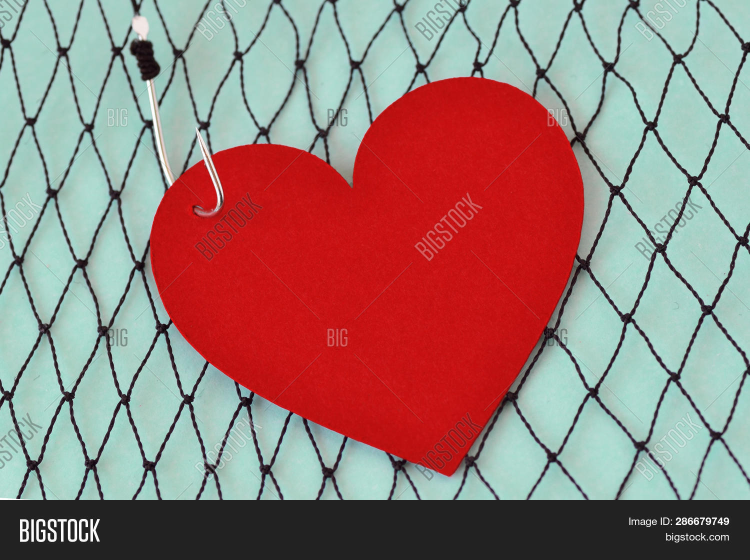 Heart On Fish Hook On Image & Photo (Free Trial) | Bigstock