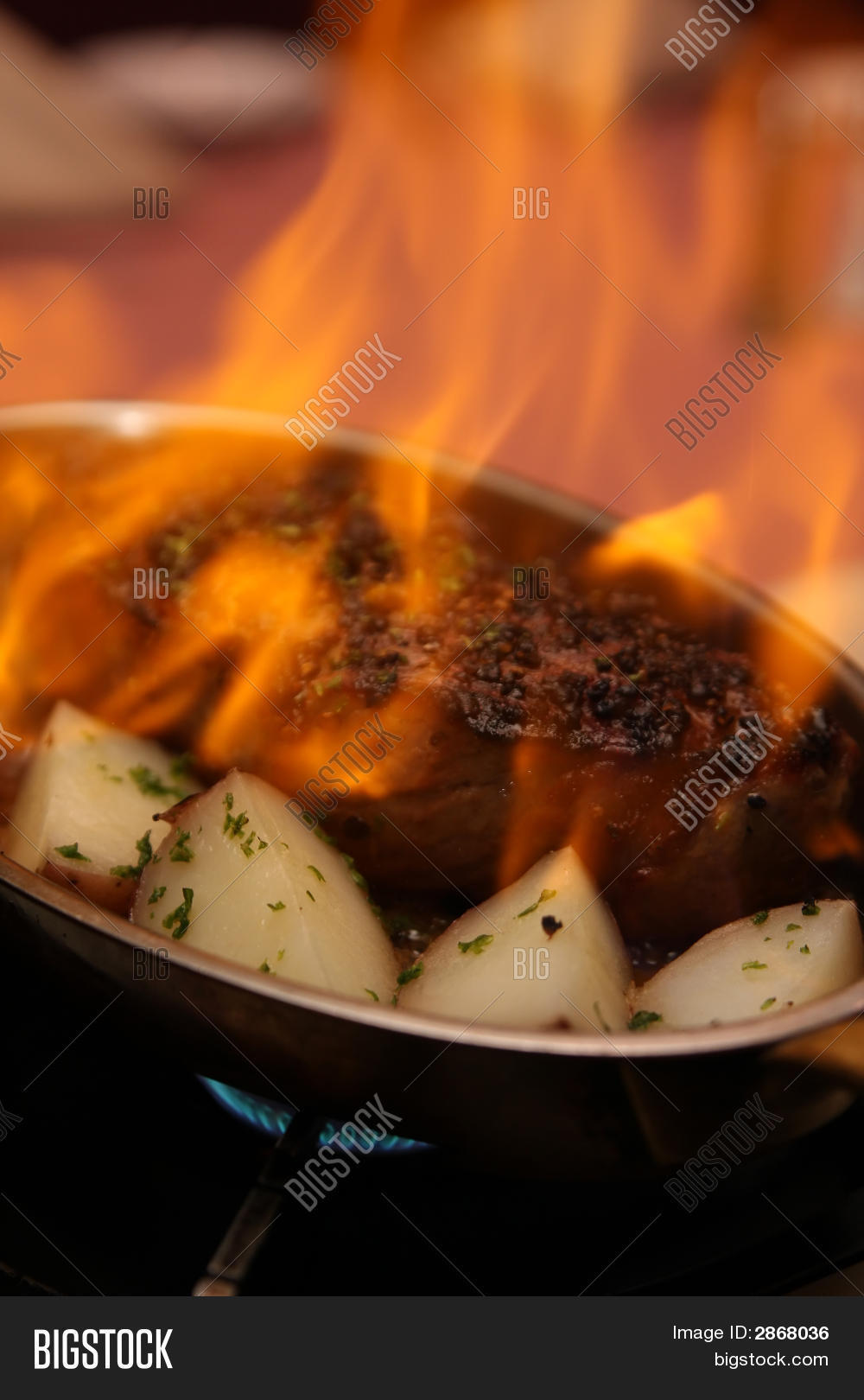 Flaming Pepper Steak Image & Photo (Free Trial) | Bigstock