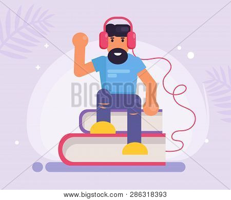 Man Listens Audiobook Vector & Photo (Free Trial) | Bigstock