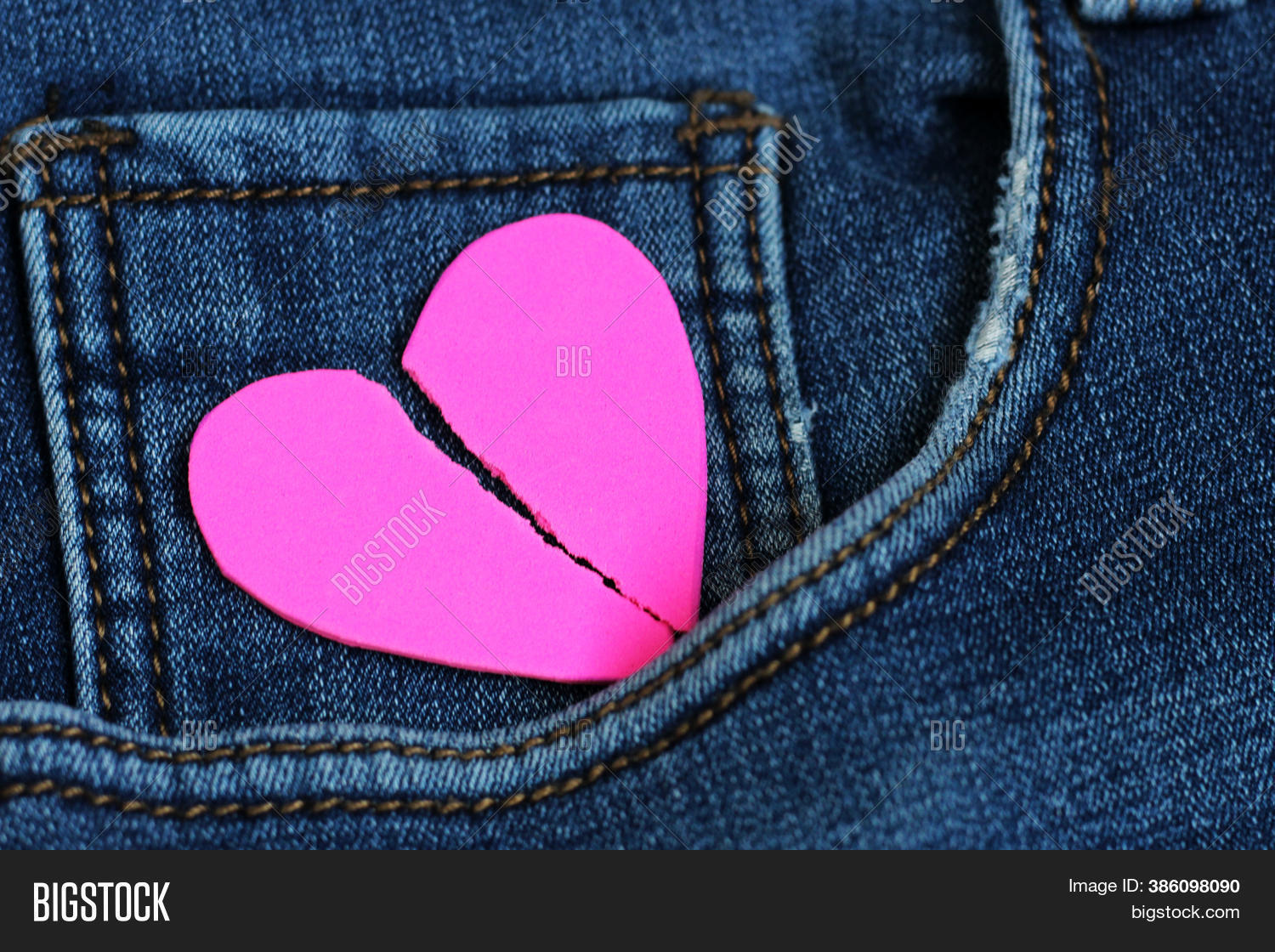 Pink Heart Ripped Half Image & Photo (Free Trial) | Bigstock