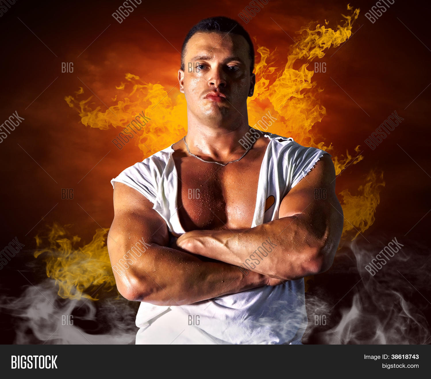 Bodybuilder Posing On Image & Photo (Free Trial) | Bigstock