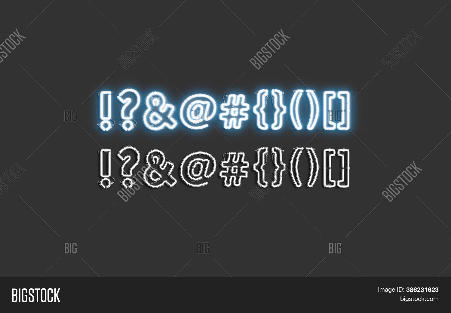 Neon Mark Symbols Set Image & Photo (Free Trial) | Bigstock