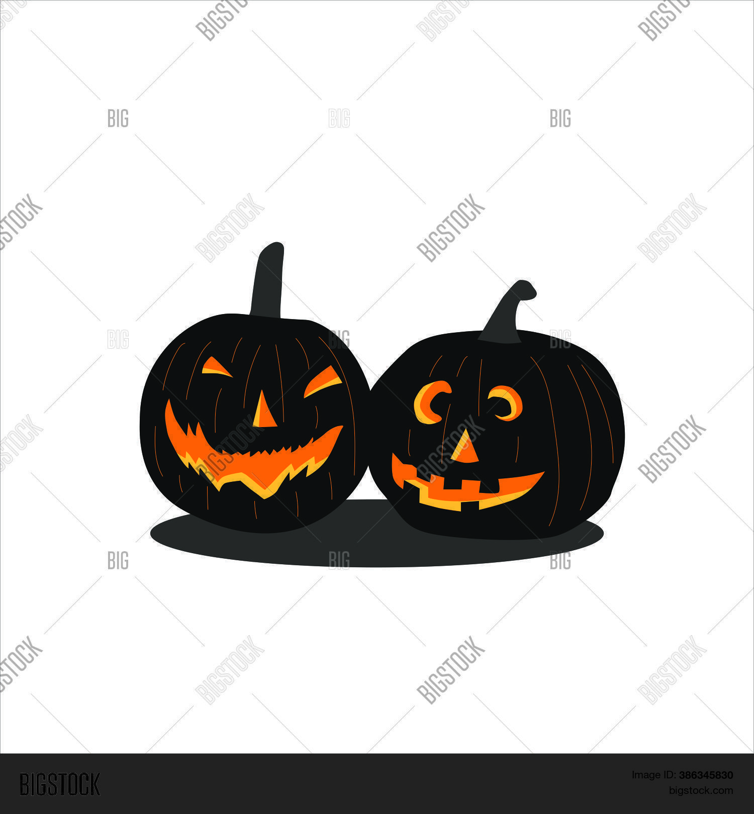 Black Scary Pimpkin Vector & Photo (Free Trial) | Bigstock