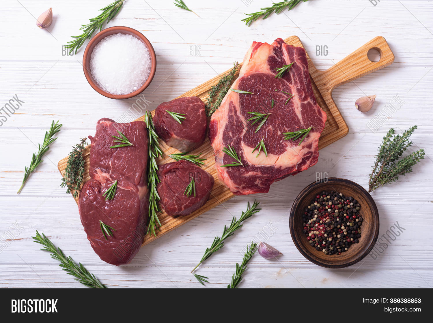 Set Raw Beef Steak Image & Photo (Free Trial) | Bigstock