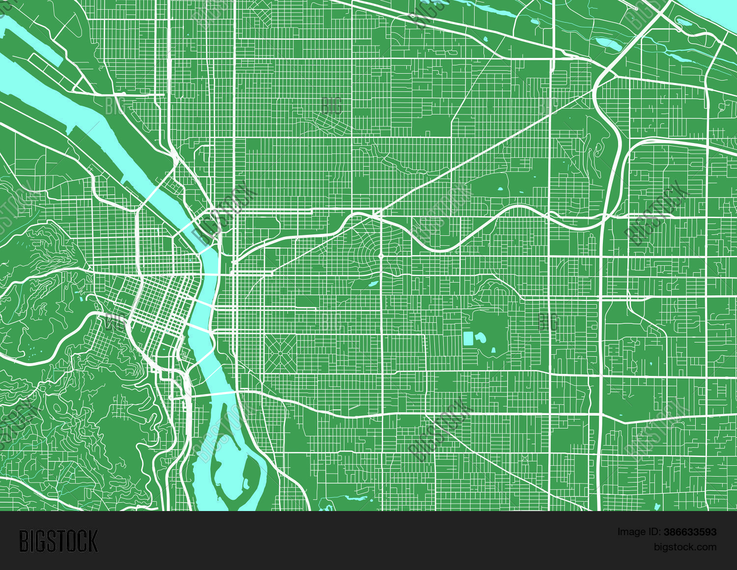 Detailed Map Portland Vector & Photo (Free Trial) | Bigstock