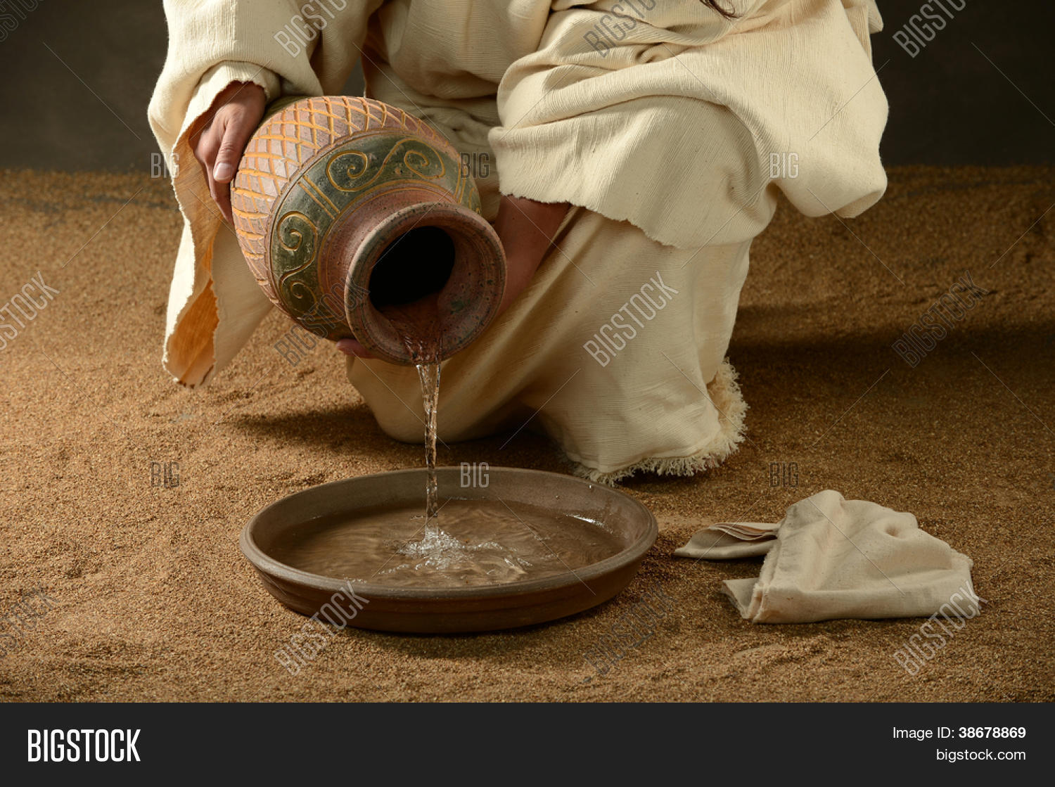 Jesus Jug Water Towel Image & Photo (Free Trial) | Bigstock