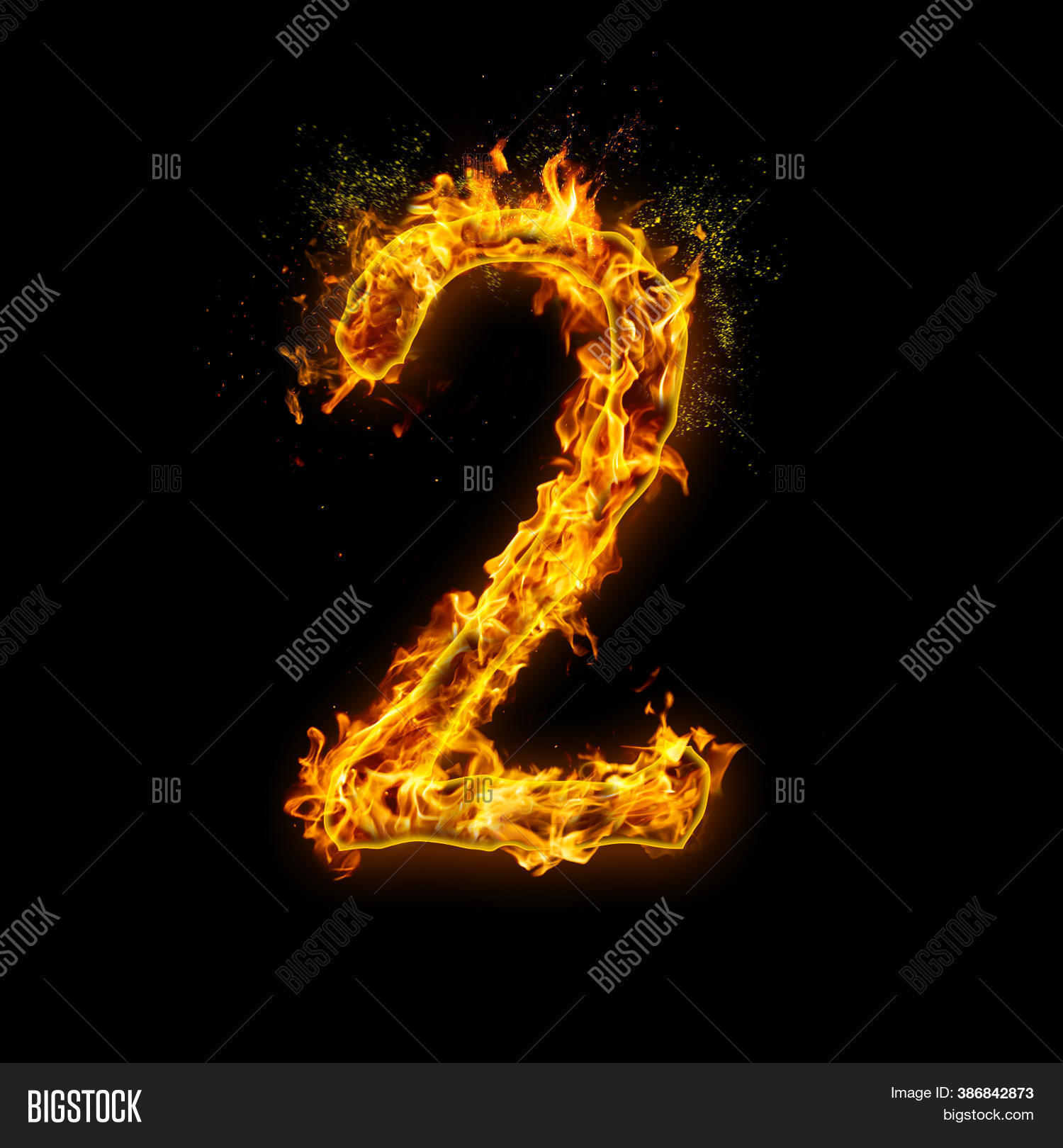Number 2. Fire Flames Image & Photo (Free Trial) | Bigstock