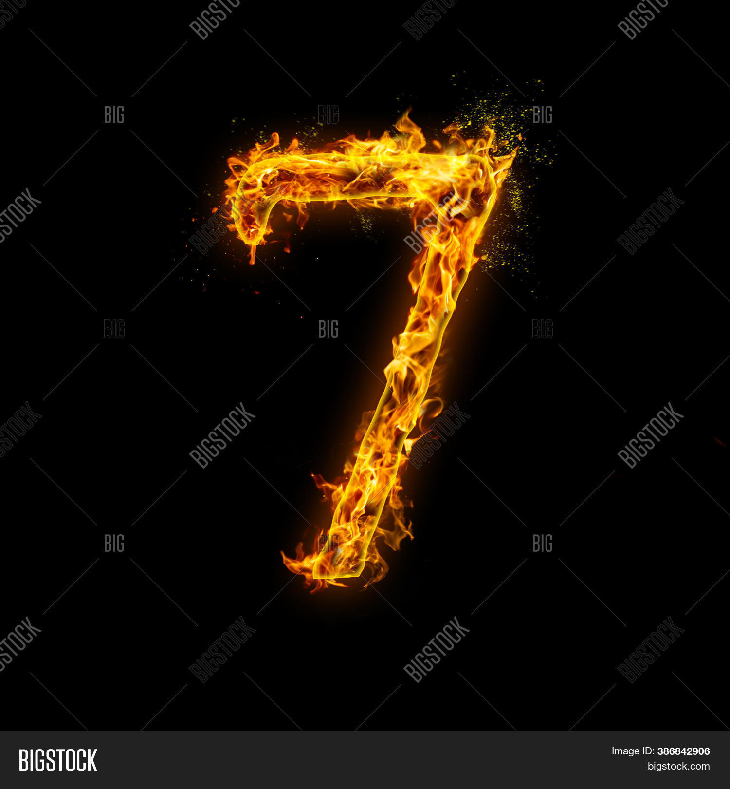 Number 7. Fire Flames Image & Photo (Free Trial) | Bigstock