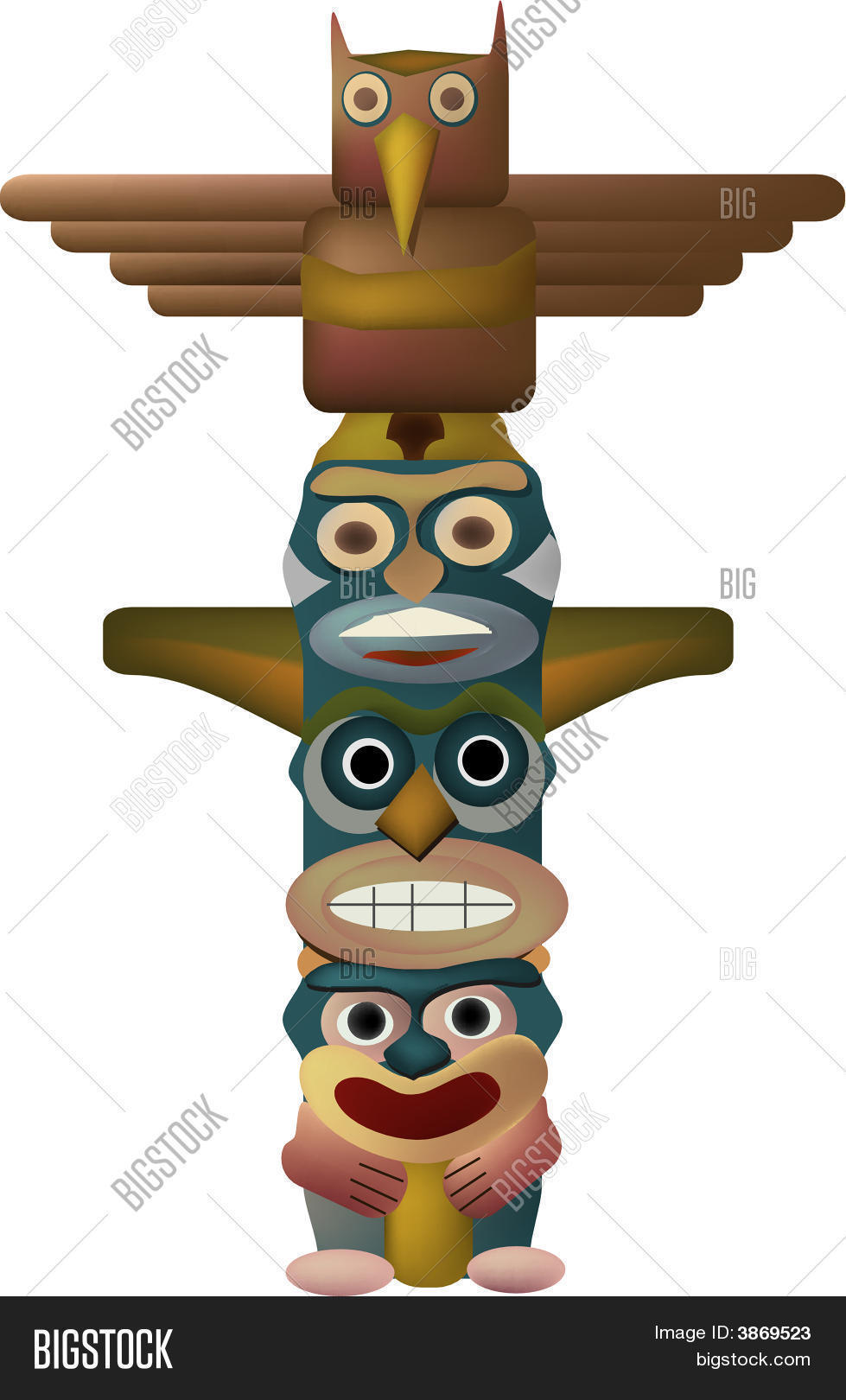 Totem Pole Vector & Photo (Free Trial) | Bigstock