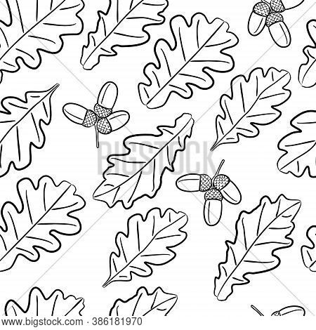 Seamless Oak Pattern. Oak Background. Vector Pattern. Oak Leaves ...