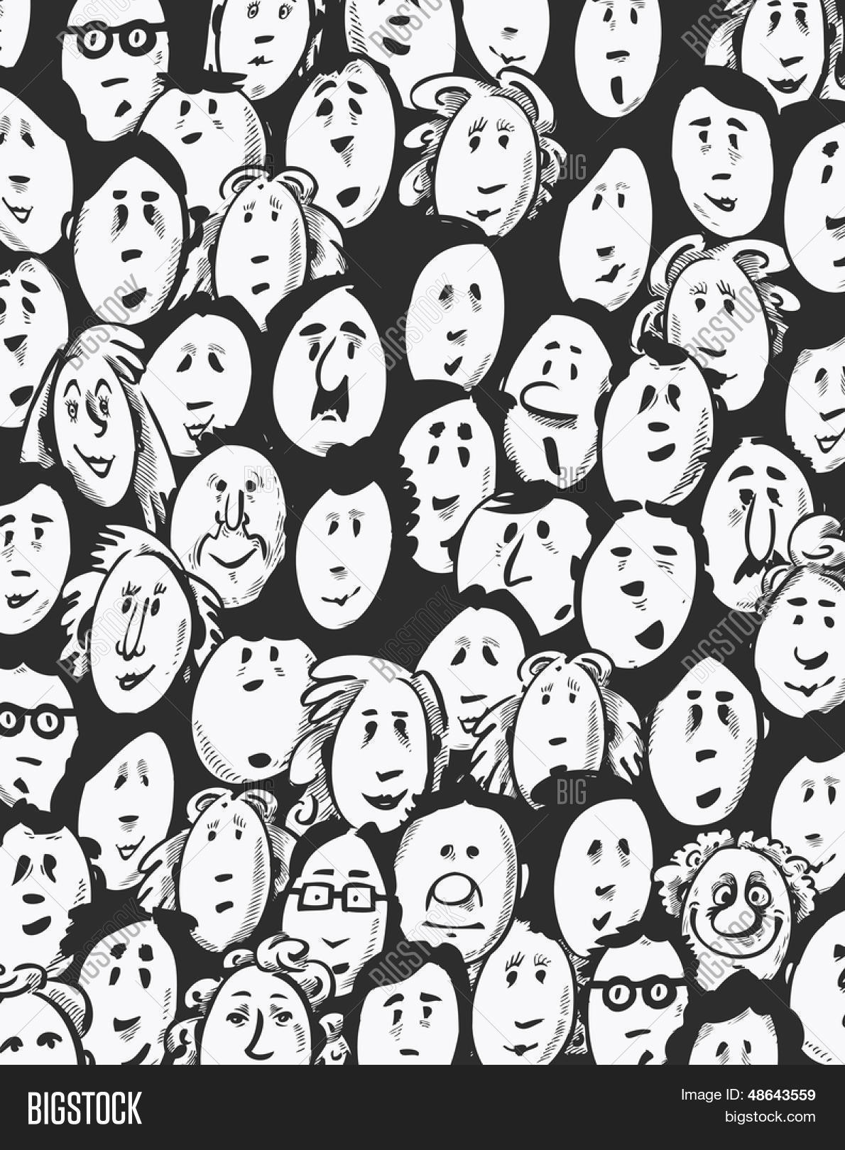 People Crowd -cartoon Vector & Photo (Free Trial) | Bigstock