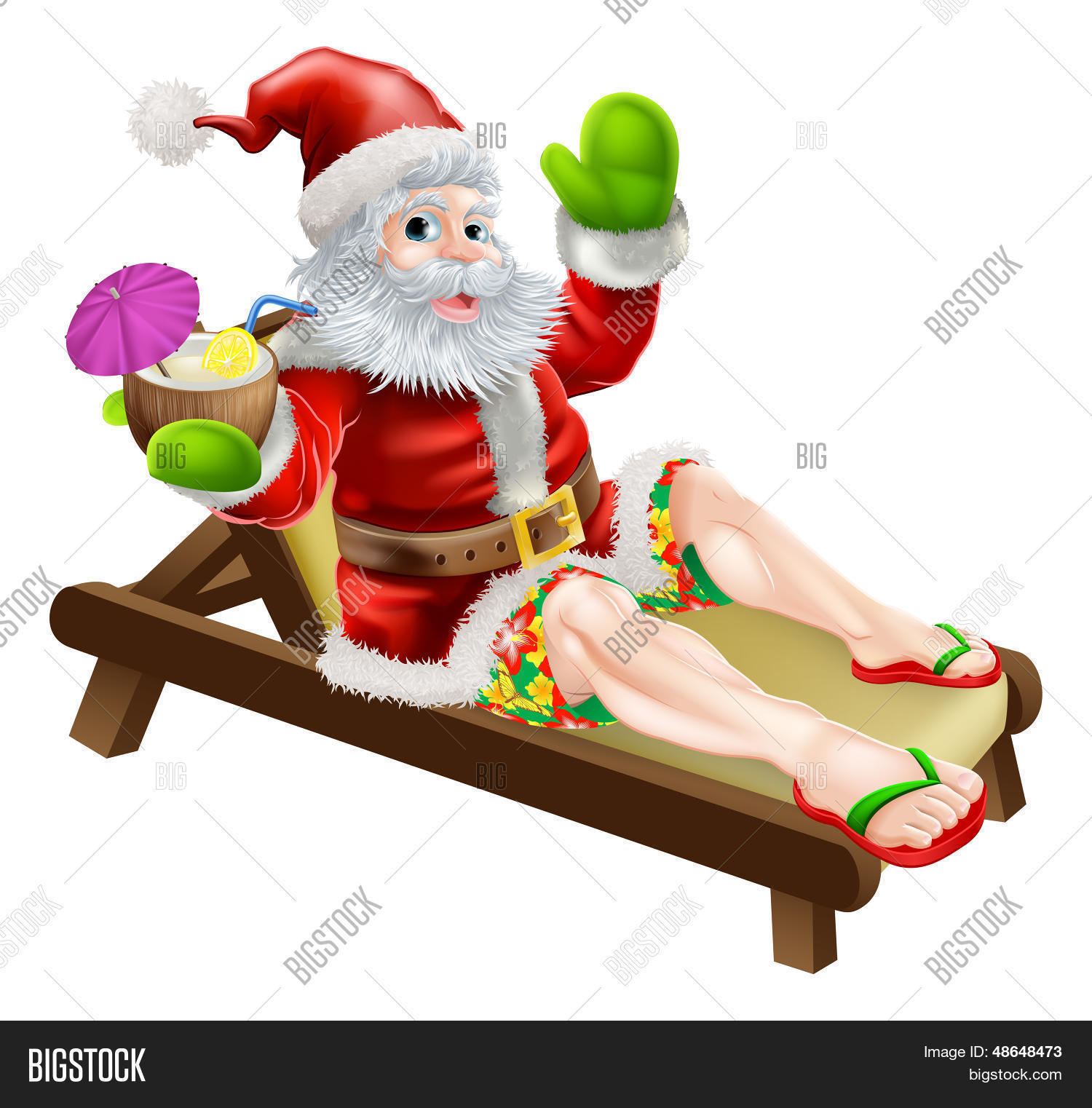 Summer Santa Vector & Photo (Free Trial) | Bigstock