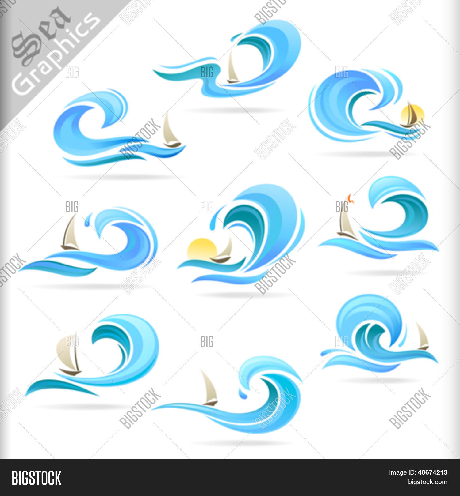 Sea Graphics Series Vector & Photo (Free Trial) | Bigstock