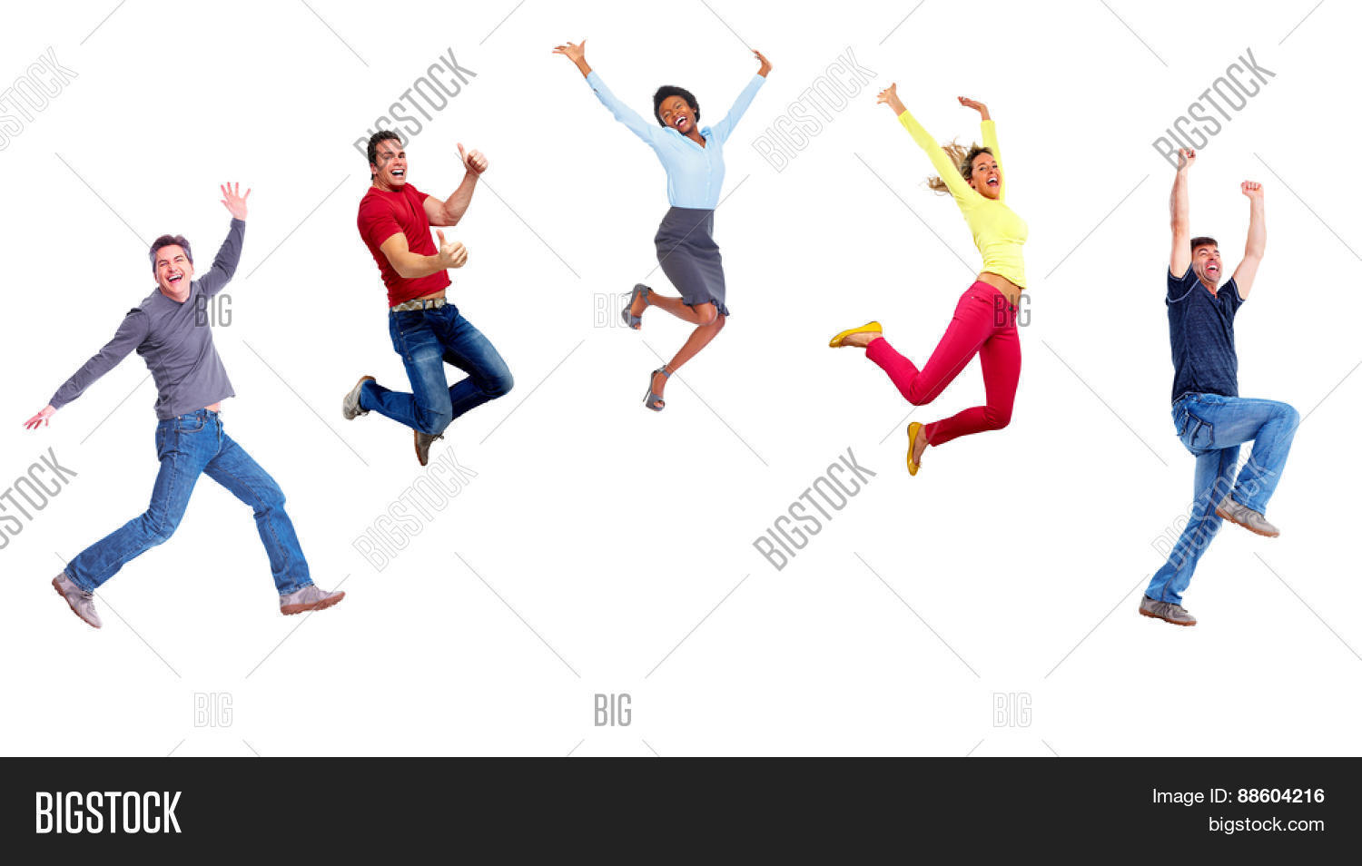 Group Happy Jumping Image & Photo (Free Trial) | Bigstock