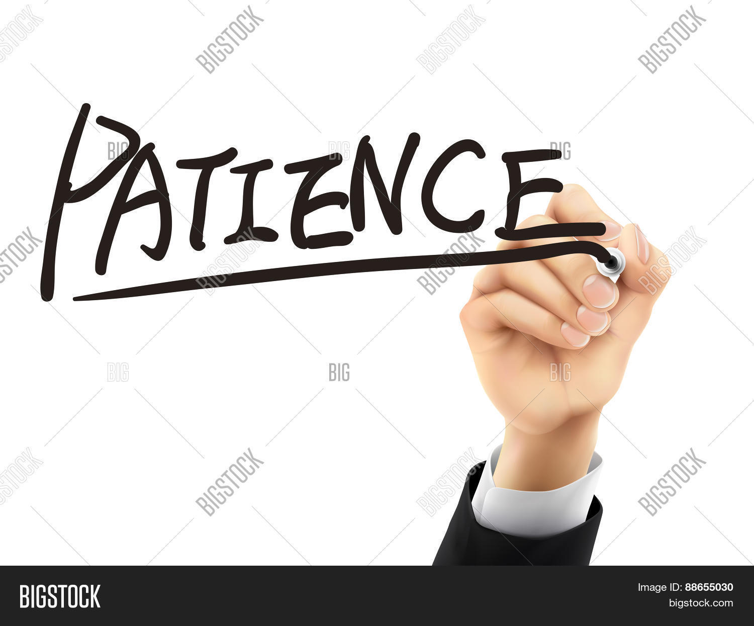Patience Written By 3D Image & Photo (Free Trial) | Bigstock