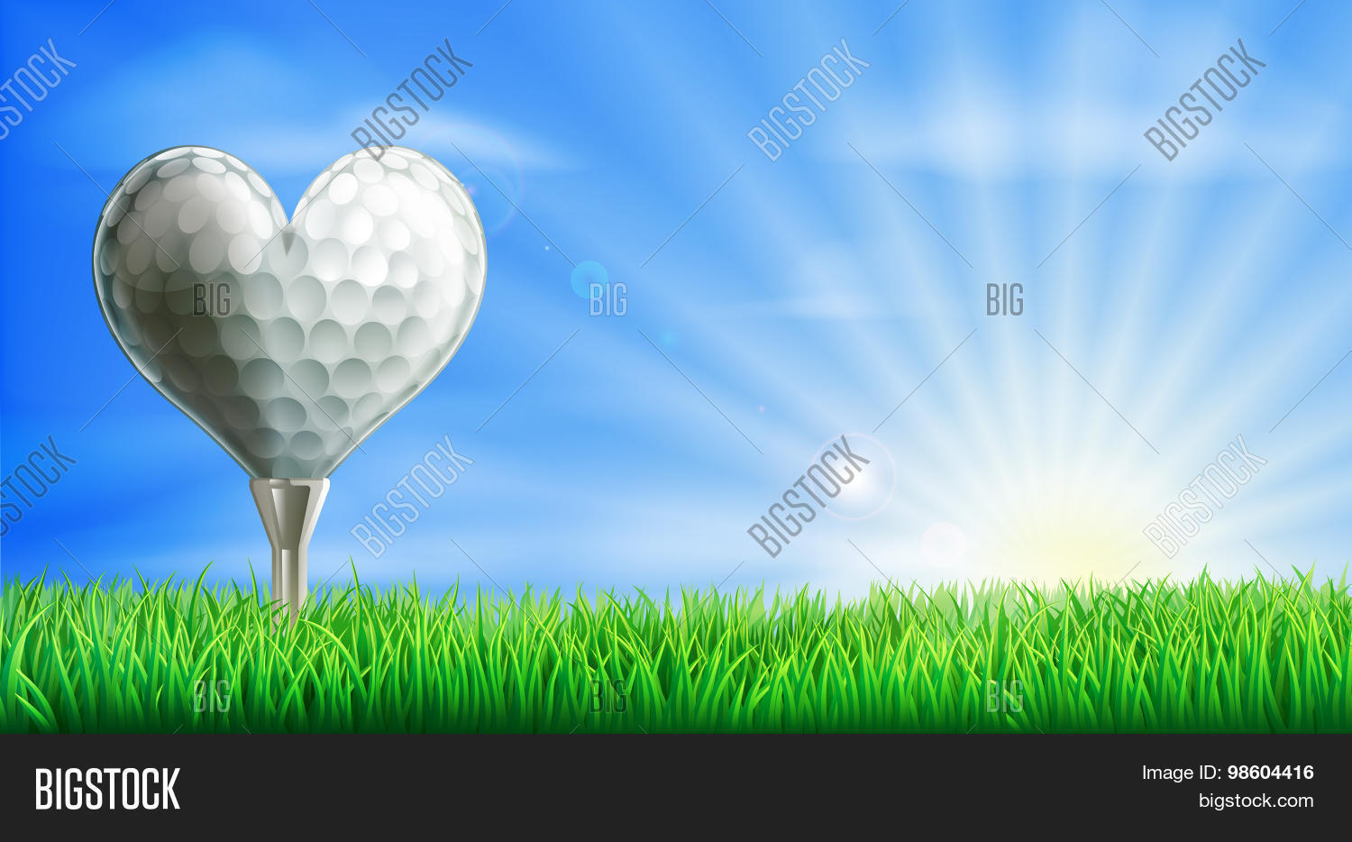 Heart Shaped Golf Vector & Photo (Free Trial) | Bigstock