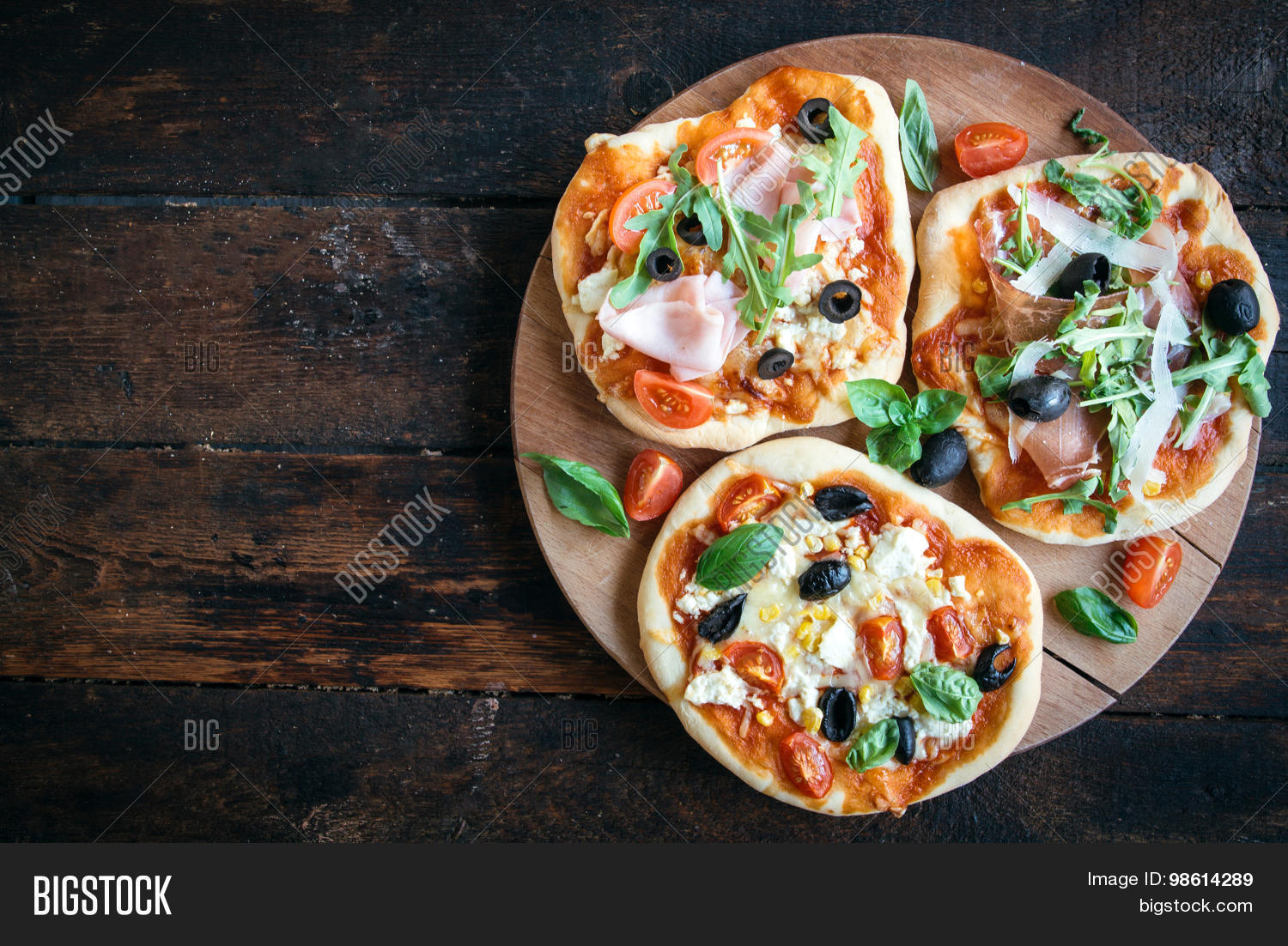 Variety Small Pizzas Image & Photo (Free Trial) | Bigstock