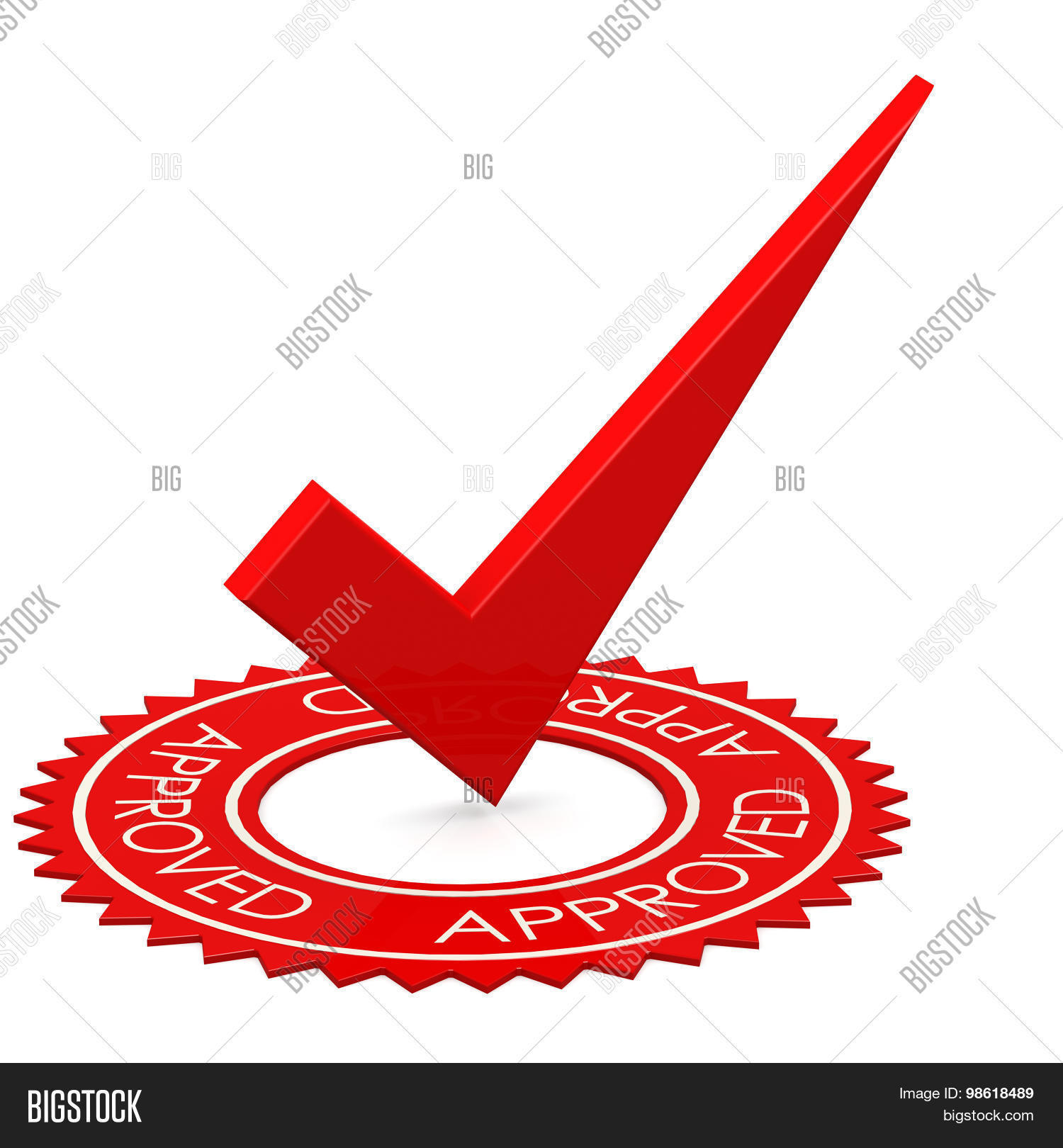 Approved Red Tick Image & Photo (Free Trial) | Bigstock