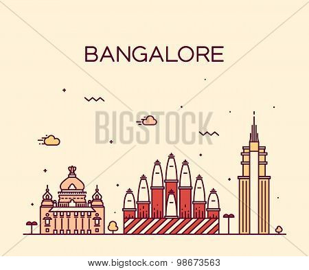 Bangalore Skyline Vector & Photo (Free Trial) | Bigstock