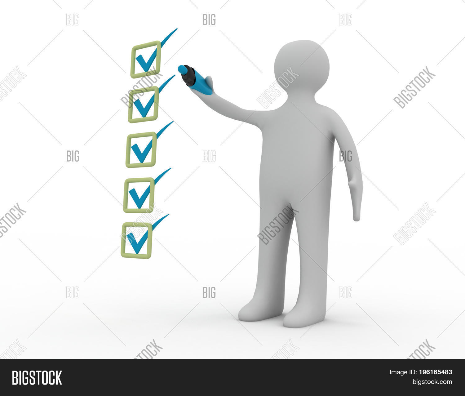 3d Man Checklist . 3d Image & Photo (Free Trial) | Bigstock