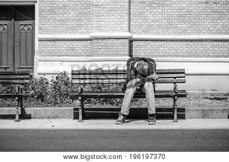 Homeless Man Sleeps On Image & Photo (Free Trial) | Bigstock